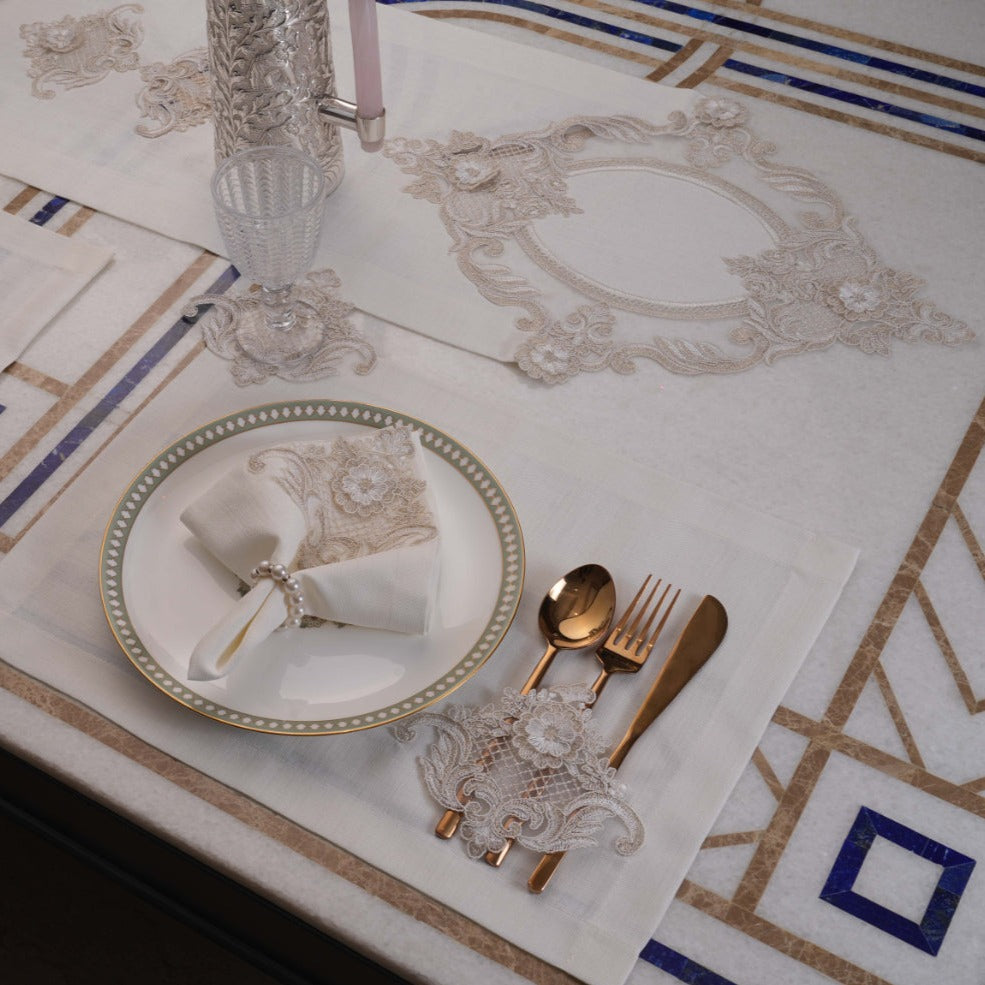 Victoria White Gold Table Linen – Bespoke Home Jewels